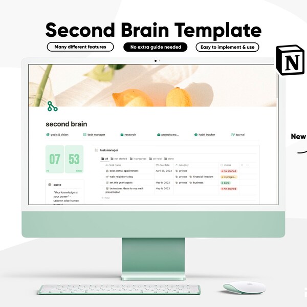 Second Brain Template - Etsy