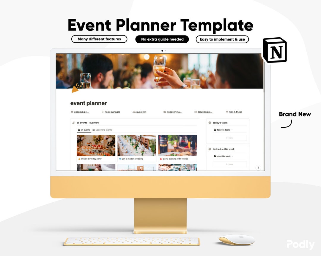 Notation Event Planner Template Aesthetic & Modern Design Editable ...