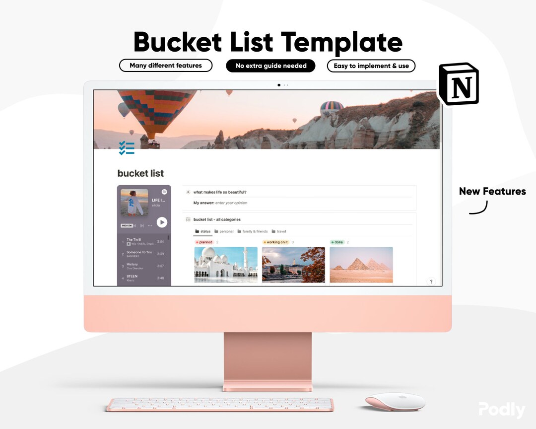 Notation Bucket List Template Aesthetic & Modern Design - Etsy