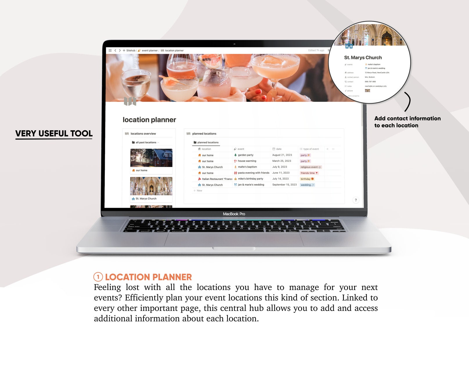 Notation Event Planner Template Aesthetic & Modern Design Editable ...