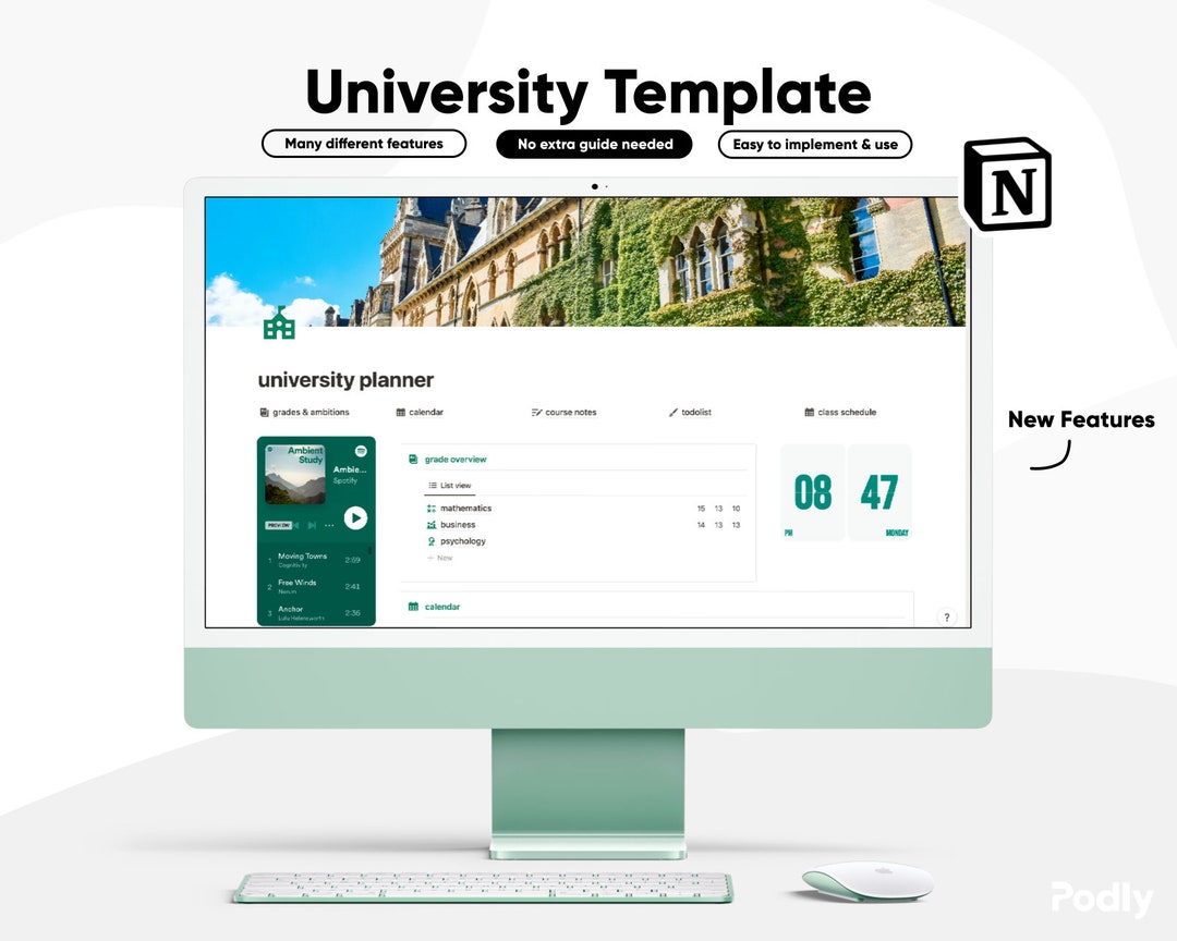 Notation University Template Aesthetic & Modern Design Editable ...