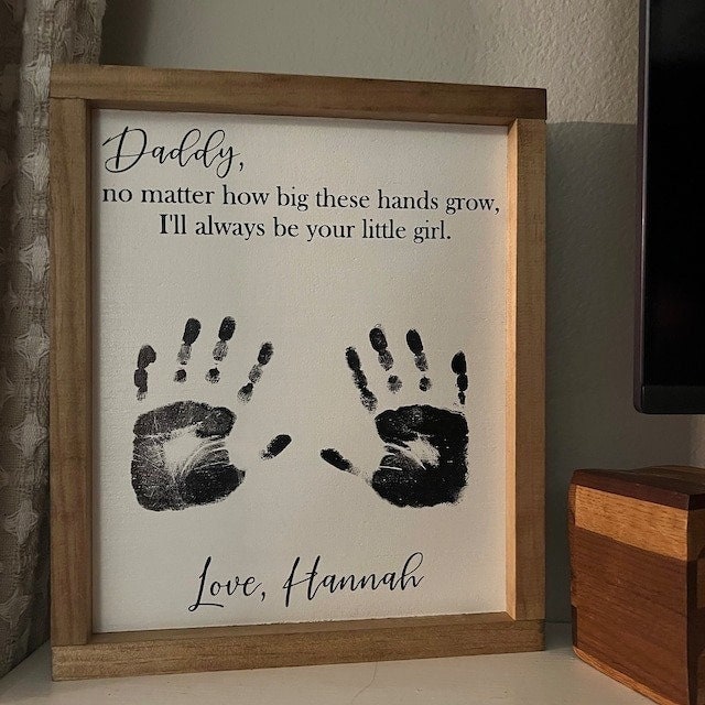DAD, Father's Day Gift, Father's Day Wooden Sign, DIY Handprint Sign ...