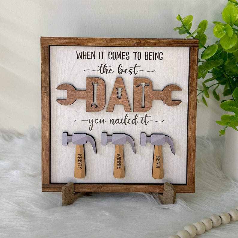 Personalized Father's Day Gift, the Best Dad Sign, Family Sign, Father ...
