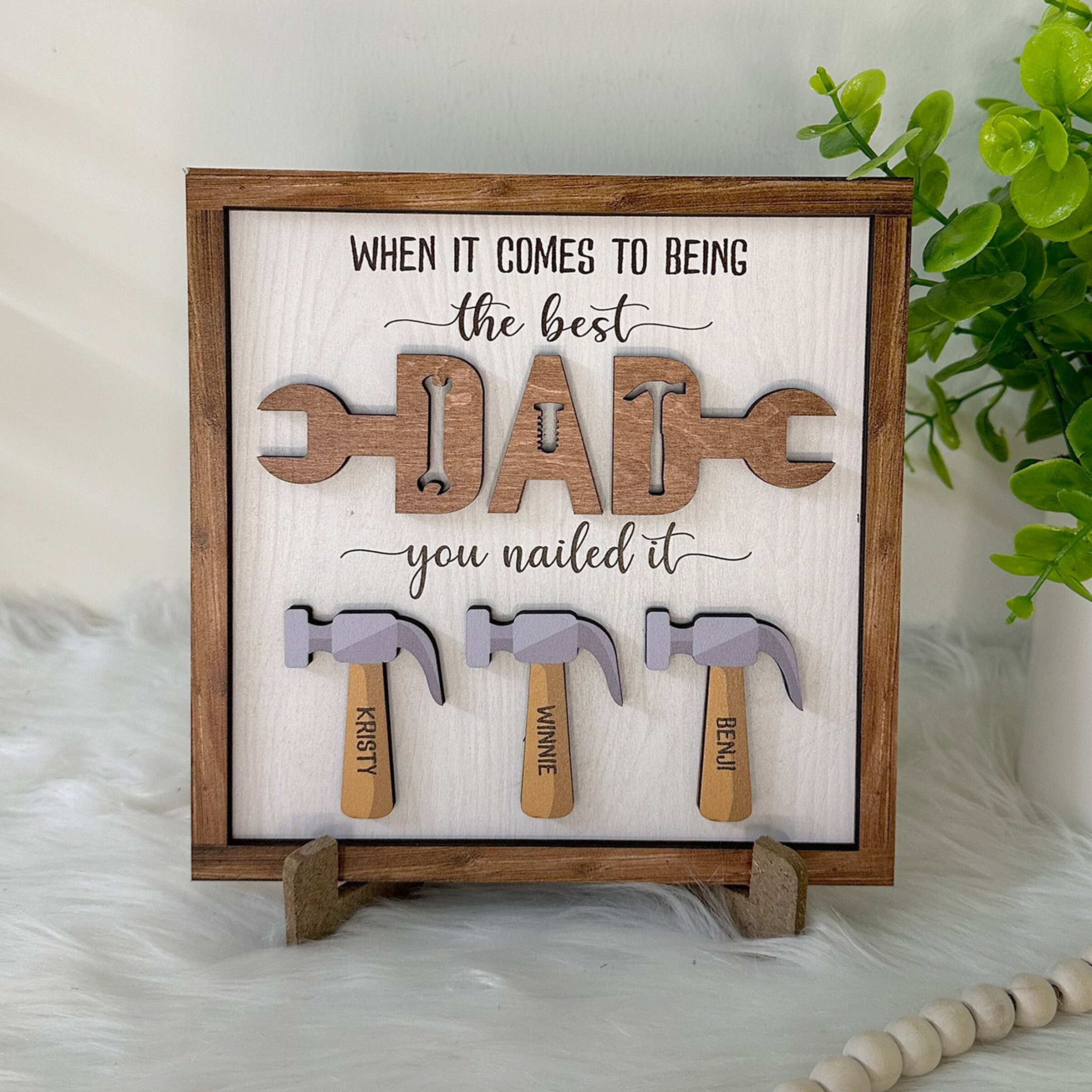 Personalized Father's Day Gift, the Best Dad Sign, Family Sign, Father ...