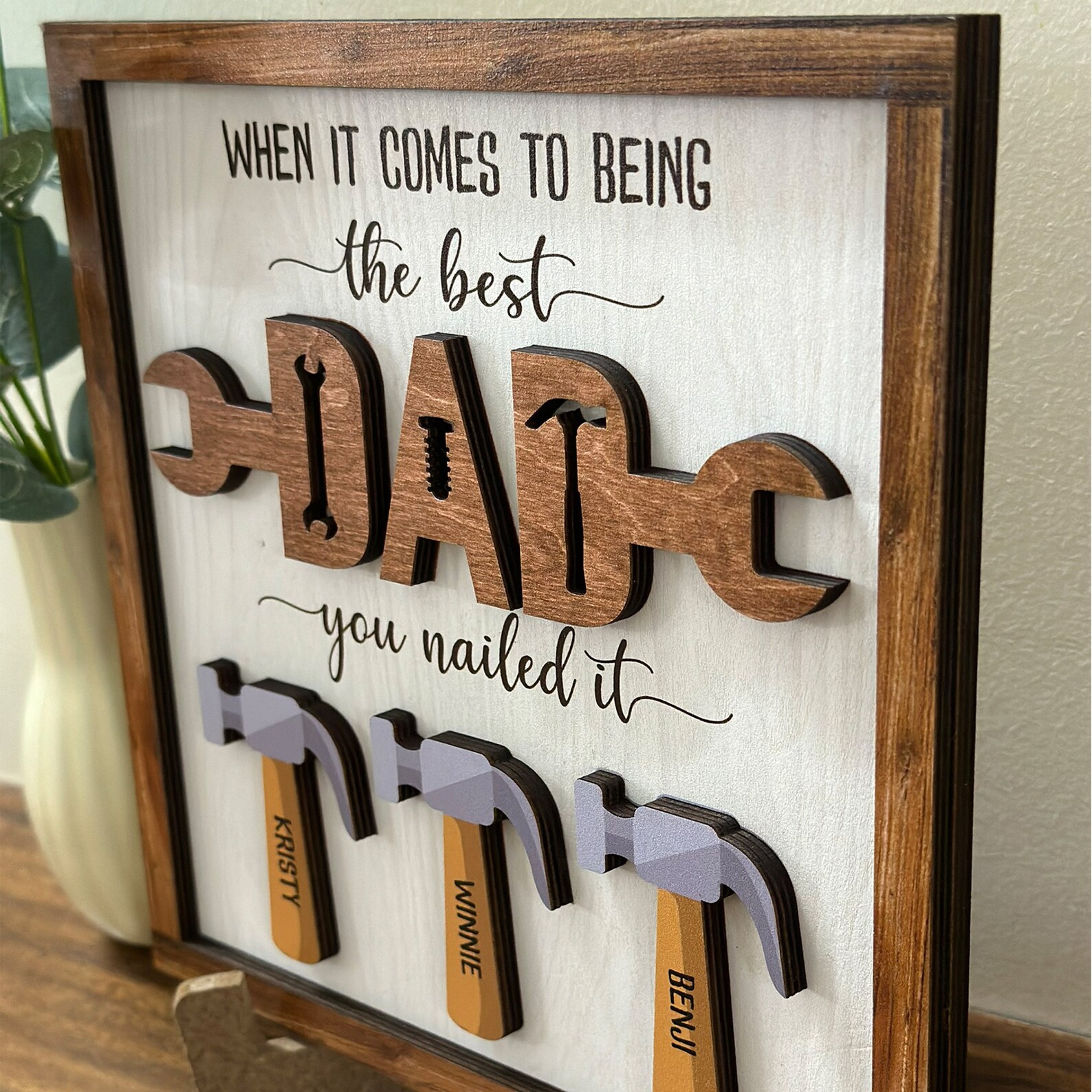 Personalized Father's Day Gift, the Best Dad Sign, Family Sign, Father ...