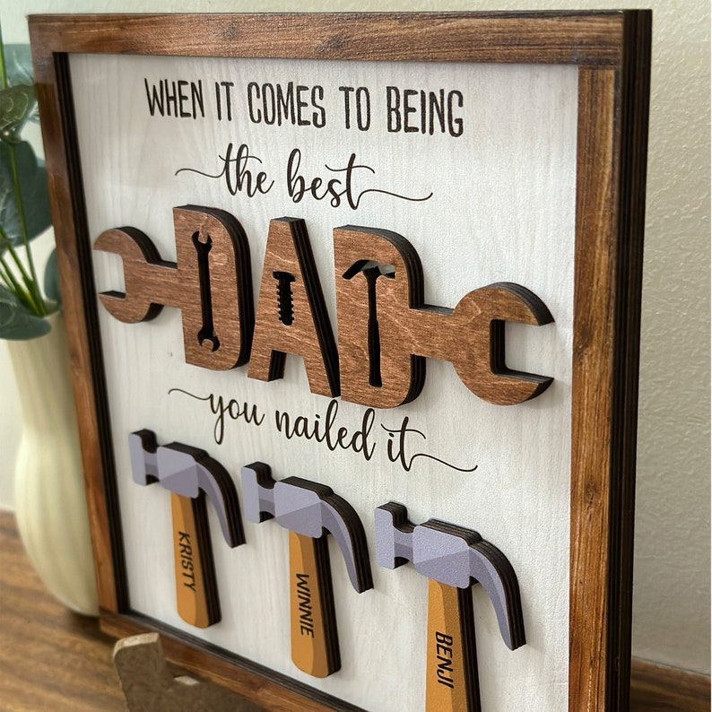 Personalized Father's Day Gift, the Best Dad Sign, Family Sign, Father ...