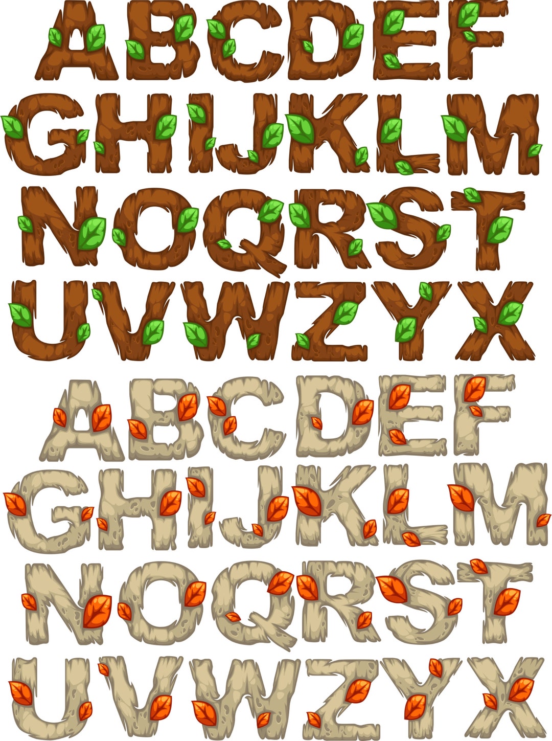 Wood Look Alphabet Svg, Wood Alphabet Clipart, Svg Files, Vector Files ...
