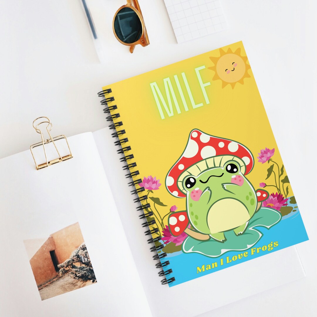Frog Spiral Notebook/ Mushroom Frog Notebook/green Frog Notebook - Etsy