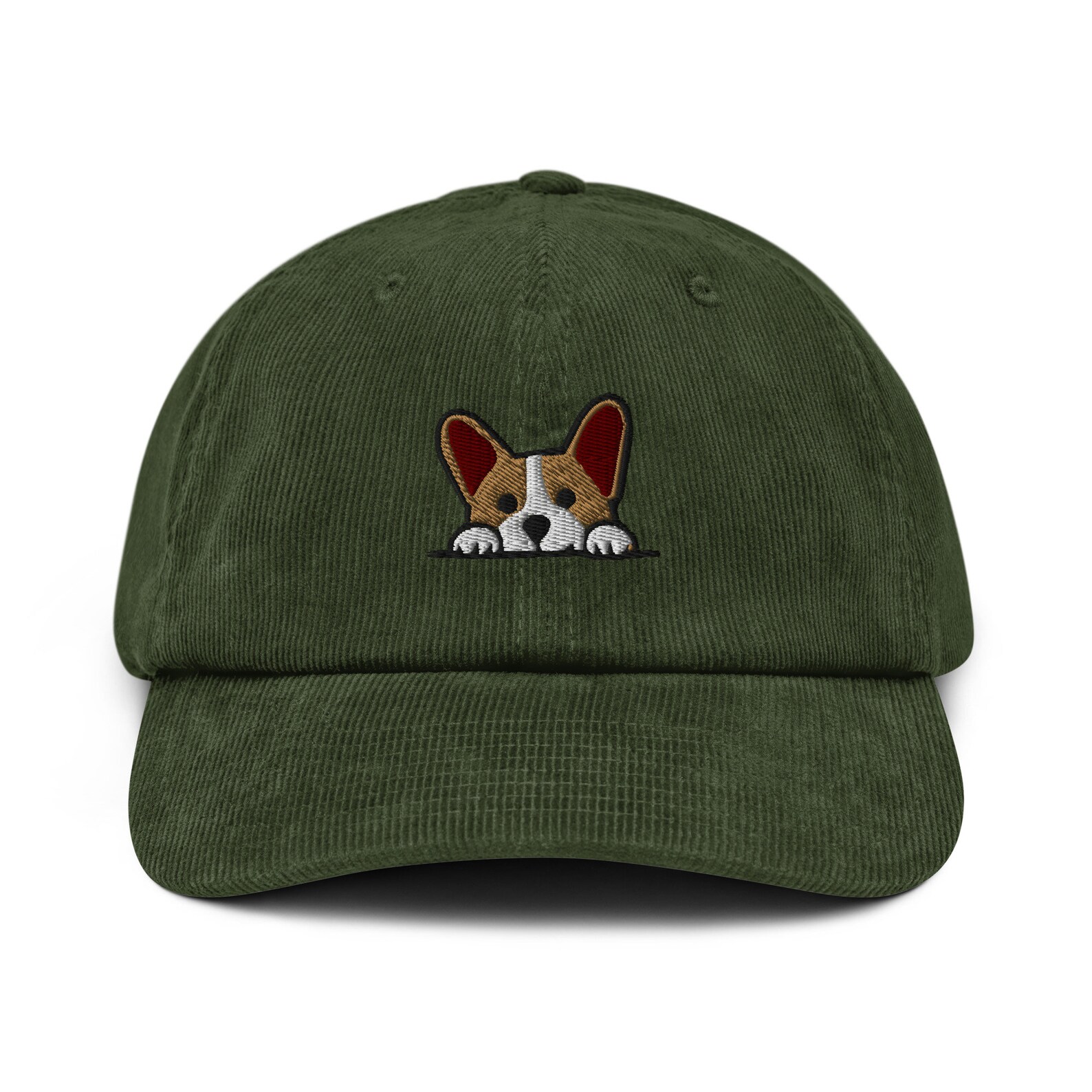 Corgi Corduroy Hat, Embroidered Baseball Cap, Anime, Vintage Style ...