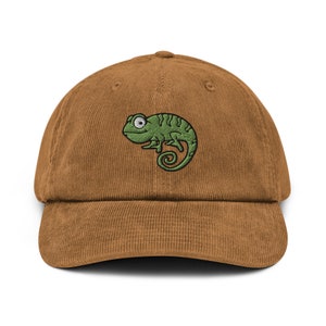 Chameleon Hat, Corduroy Hat, Embroidery, Baseball Cap, Nature, Gift ...