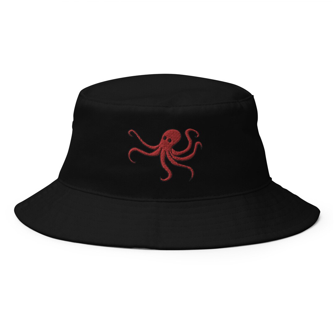 Octopus Hat, Bucket Hat, Animal Embroidery, Baseball Cap, Unisex, Gift ...