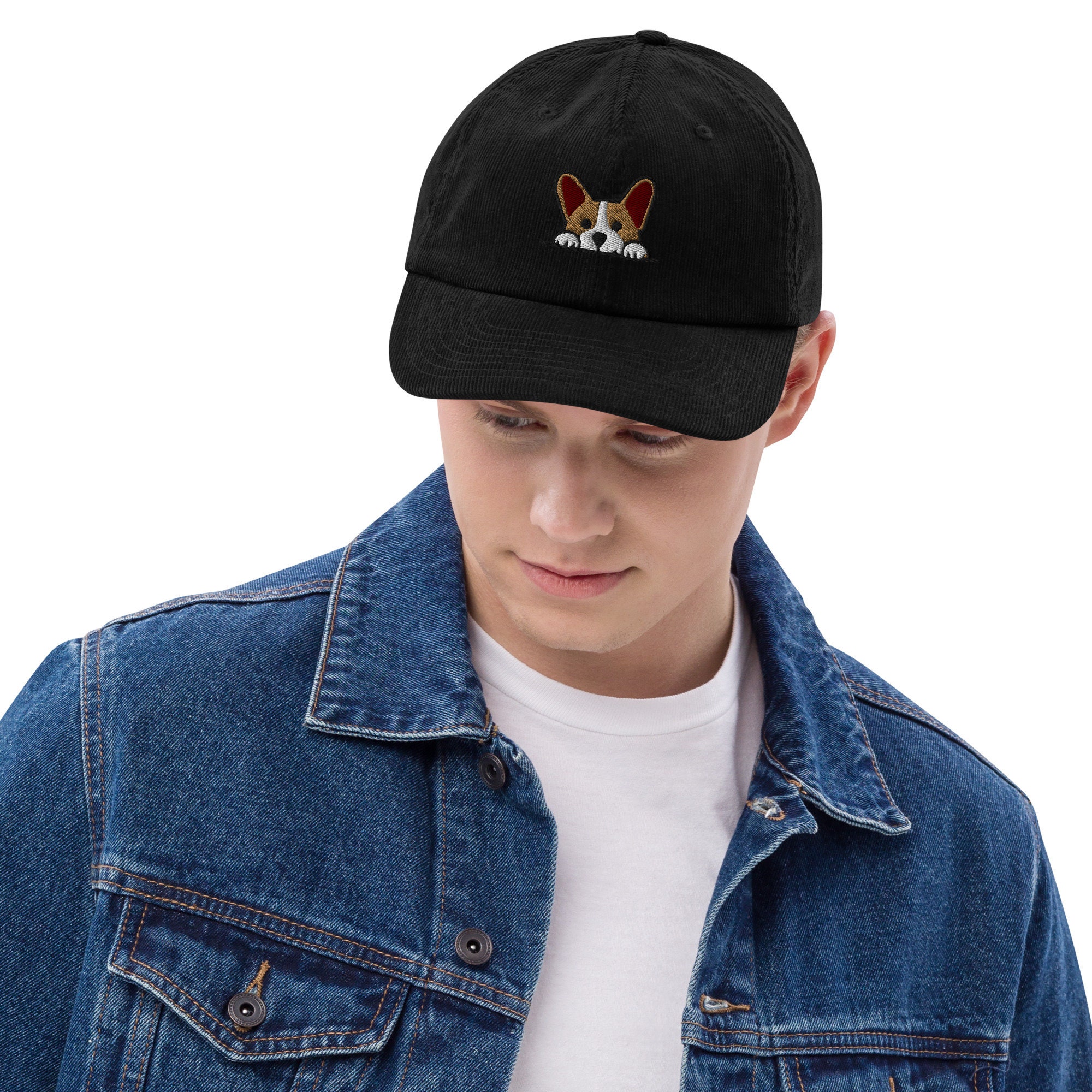Corgi Corduroy Hat, Embroidered Baseball Cap, Anime, Vintage Style ...