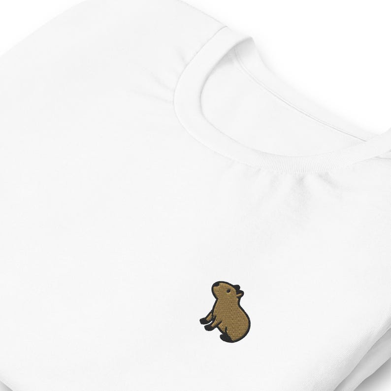 Capybara Embroidered T-shirt – Cute Capybara Shirt, Animal Aesthetic ...