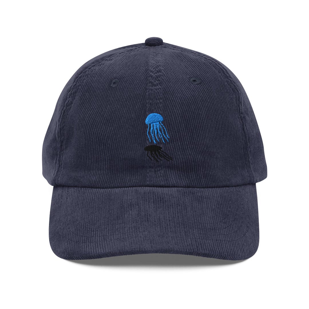 Jellyfish Corduroy Hat – Embroidered Ocean Animal Cap | Oceancore ...