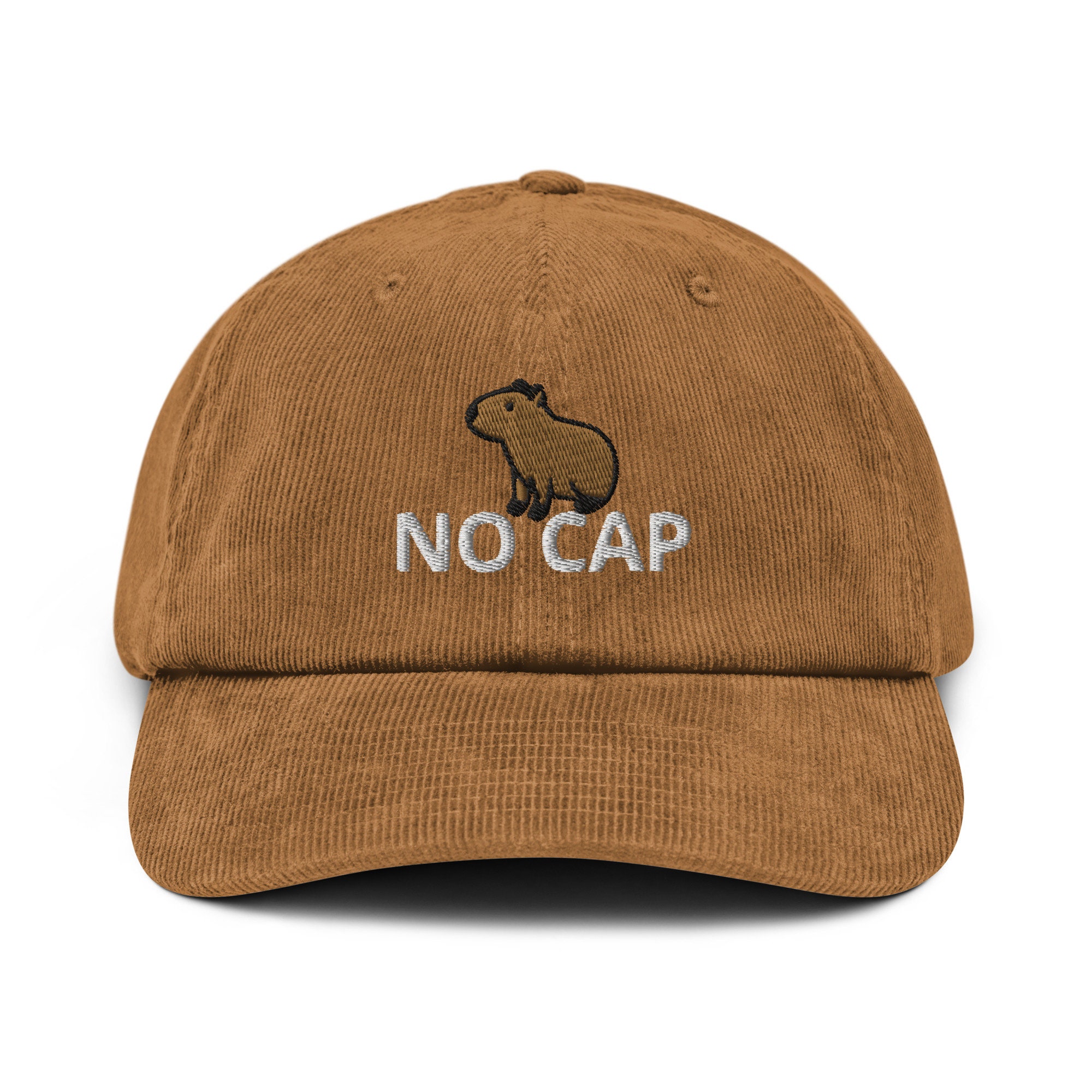 Capybara Hat, Corduroy Hat, Embroidery, Dad Hat, Handmade, Adjustable ...