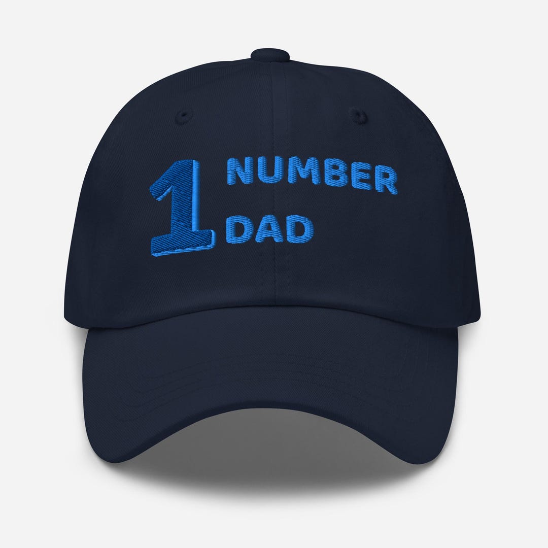 Number 1 Dad Hat – Cotton Baseball Cap With Blue Embroidery | Gift for ...