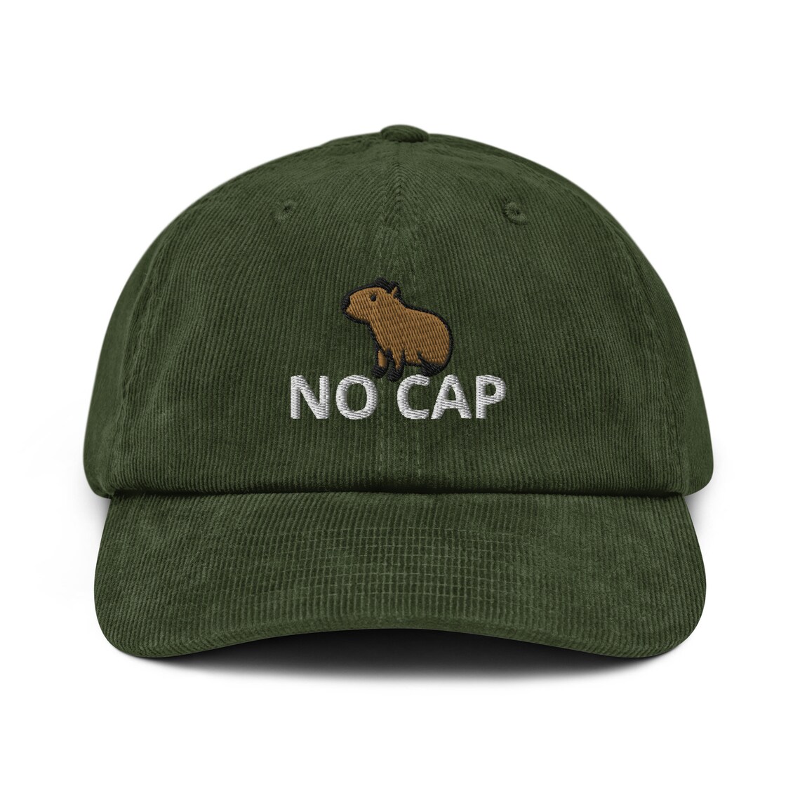 Capybara Hat, Corduroy Hat, Embroidery, Dad Hat, Handmade, Adjustable ...