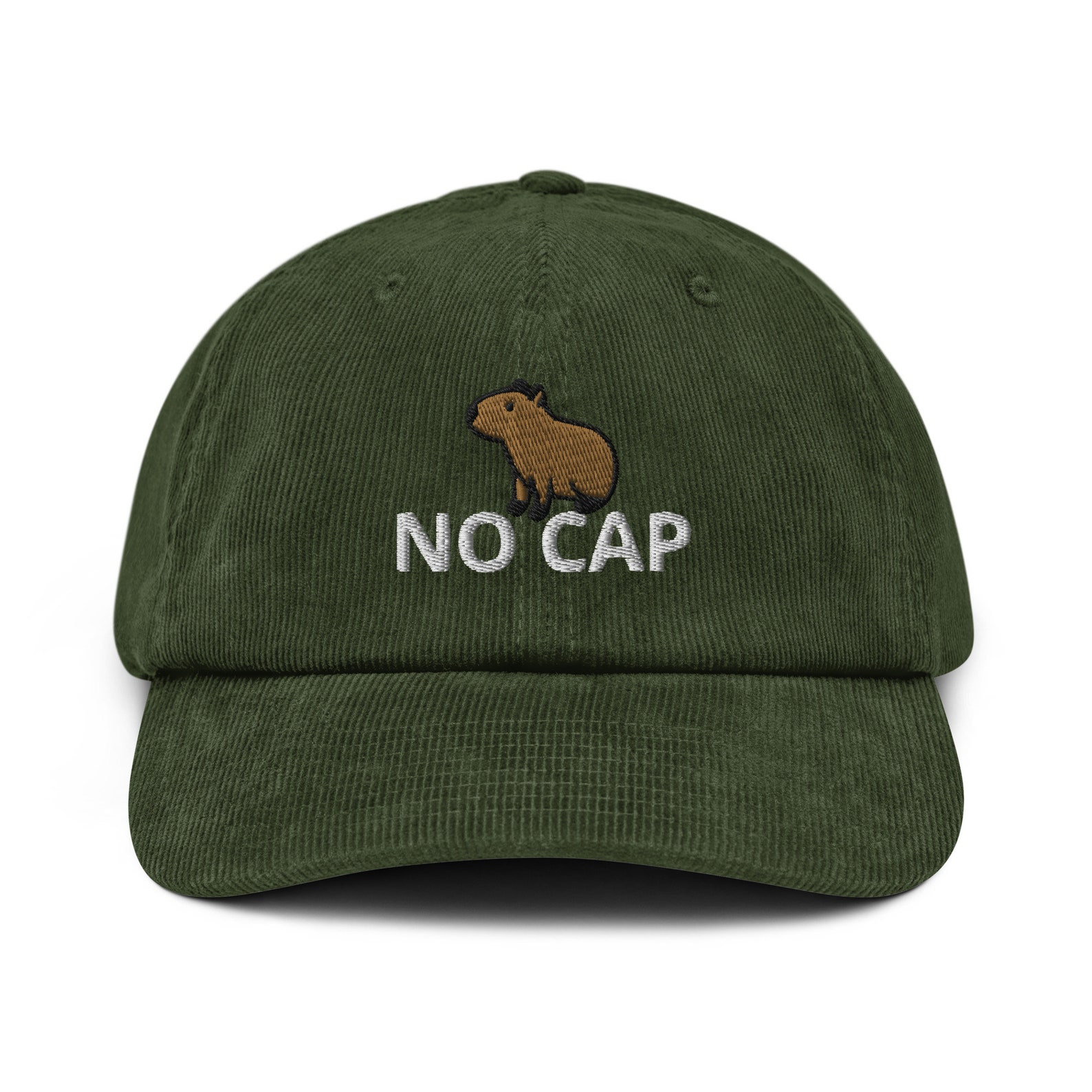 Capybara Hat, Corduroy Hat, Embroidery, Dad Hat, Handmade, Adjustable ...