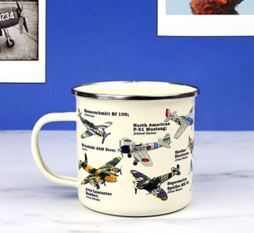 Plane Aeroplane Enamel Mug Garden Travel Present Christmas Birthday - Etsy