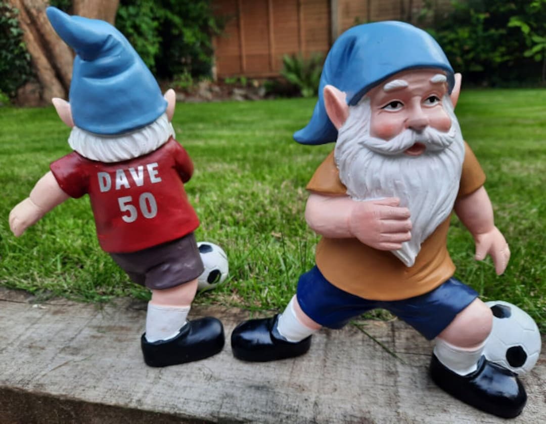 PERSONALISED Football Gnome Name and Number Birthday Christmas - Etsy