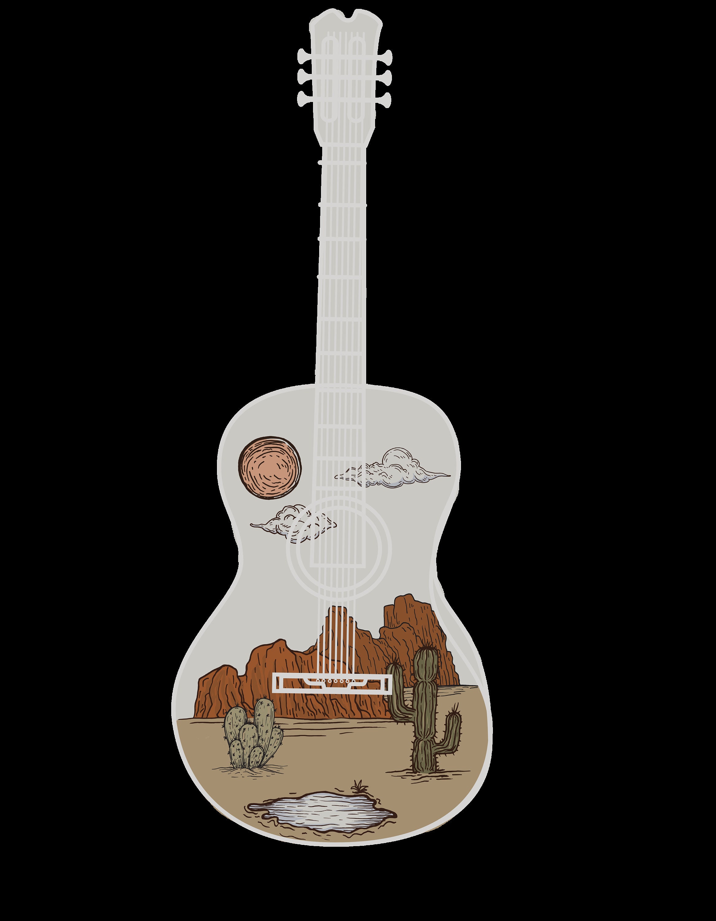 Western Guitar Printable File - Etsy