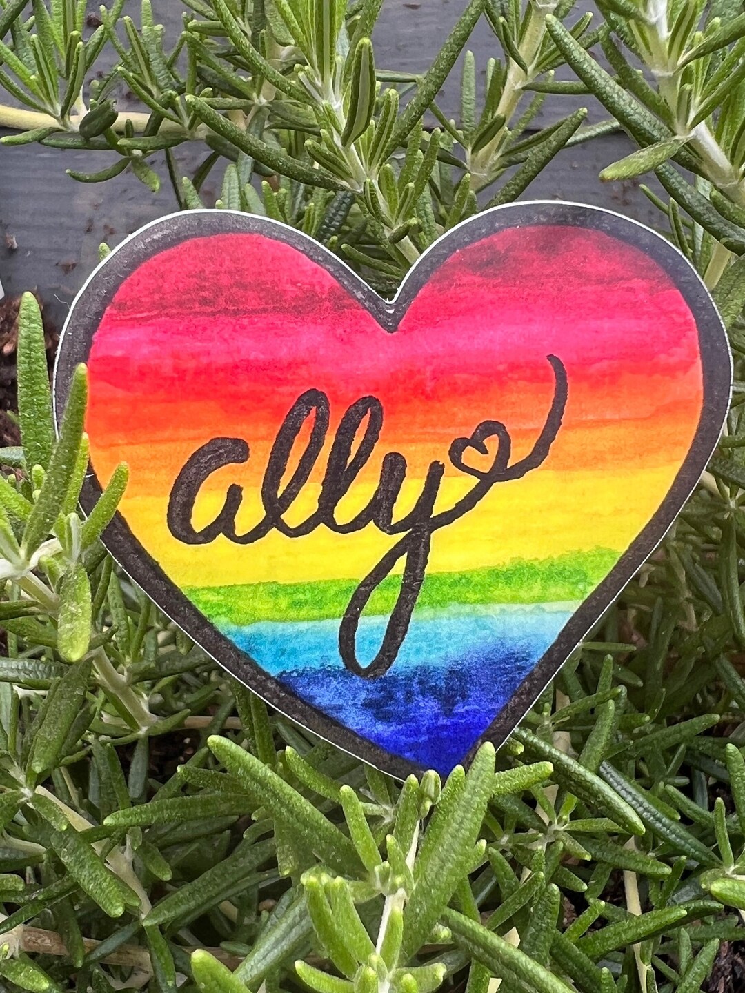 Ally Heart Sticker Mini - Watercolor - Etsy