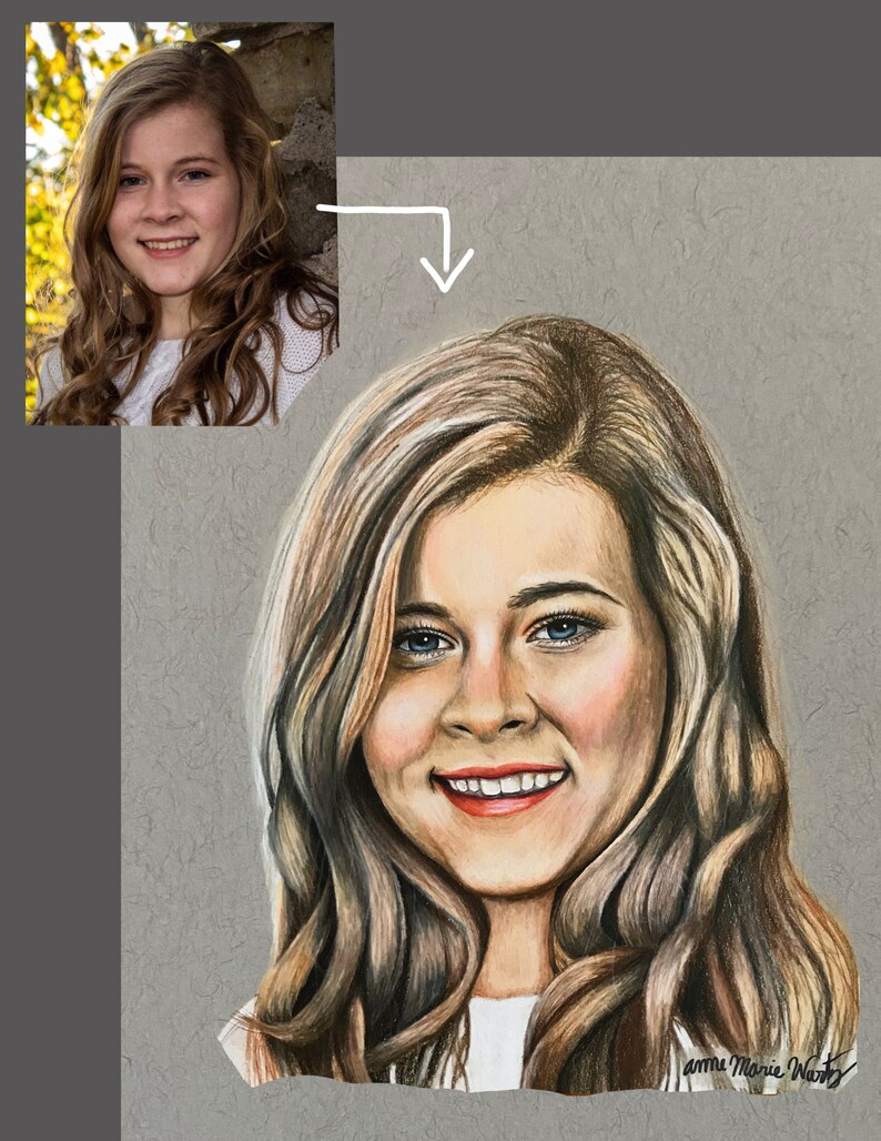 Custom Draw Colored Pencil Portrait - Etsy