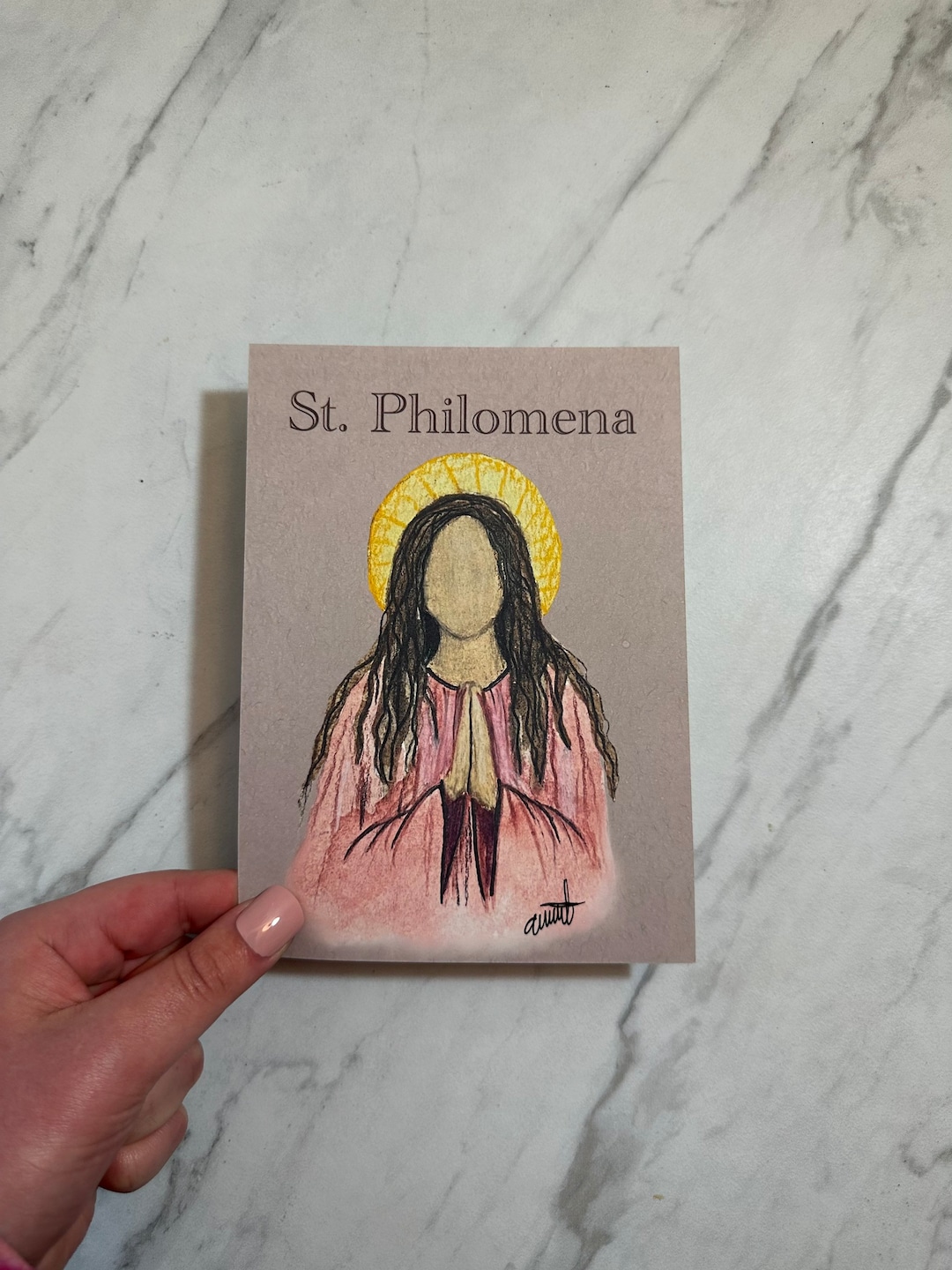 St Philomena Print of Original Watercolor Painting - Etsy