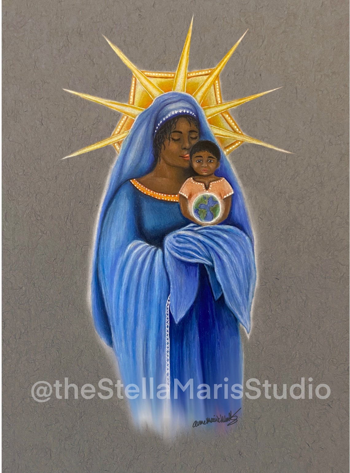 Our Lady With Baby Jesus-african Depiction, Mary and Jesus - Etsy