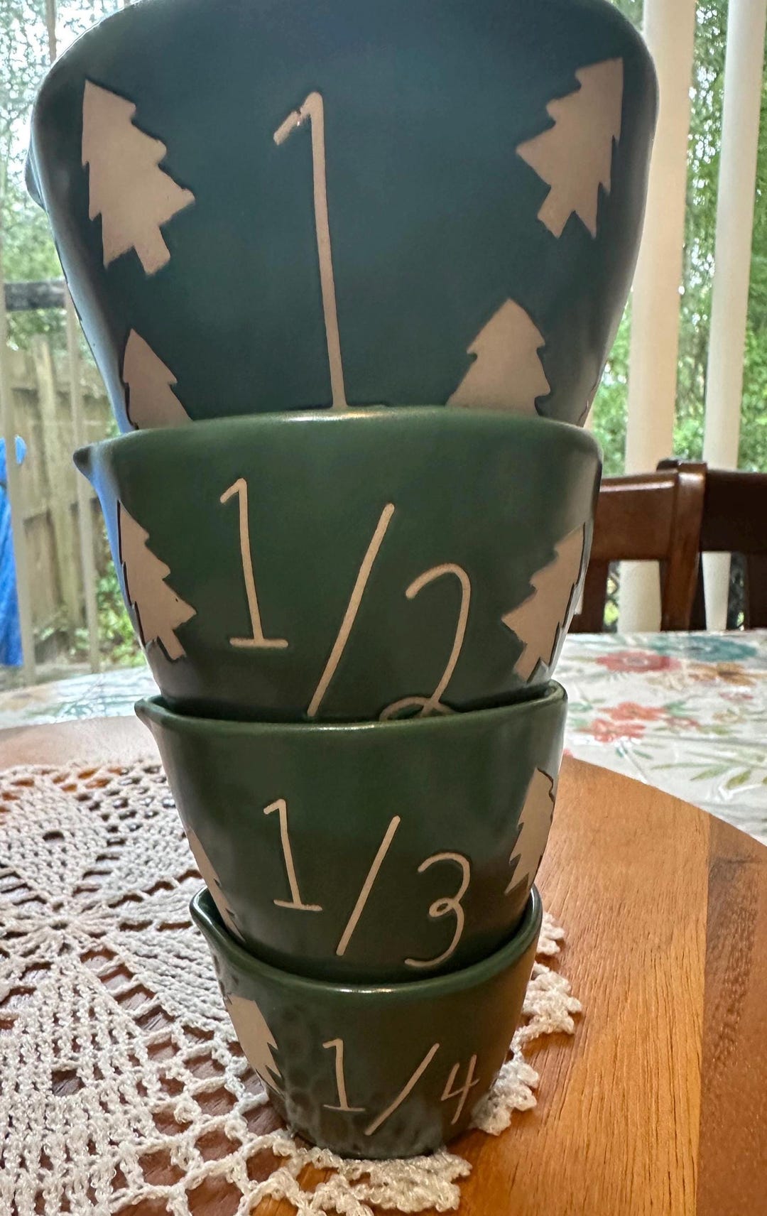 Ceramic Christmas Tree Measuring Cups - Set of 4 - Etsy