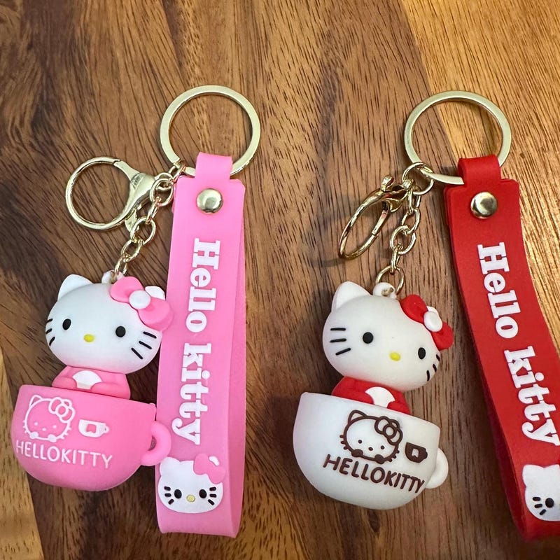 Hello Kittys Keychain - Etsy
