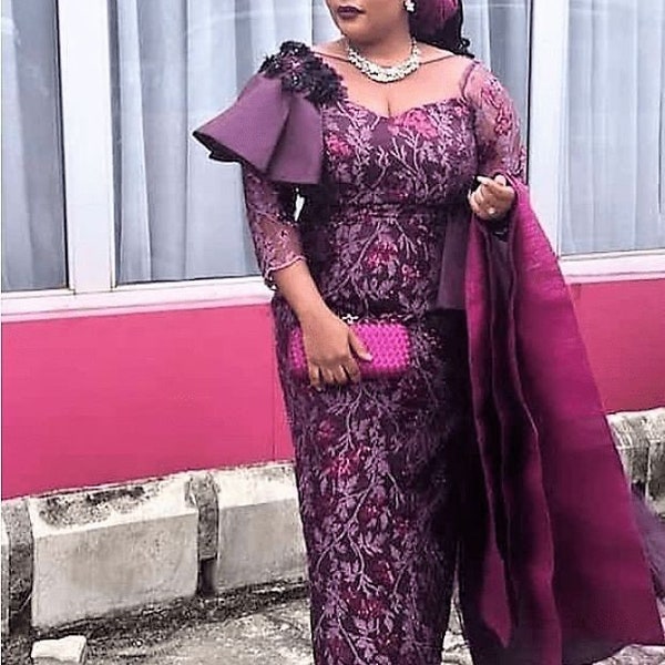 Burgundy African Wedding Dress - Etsy