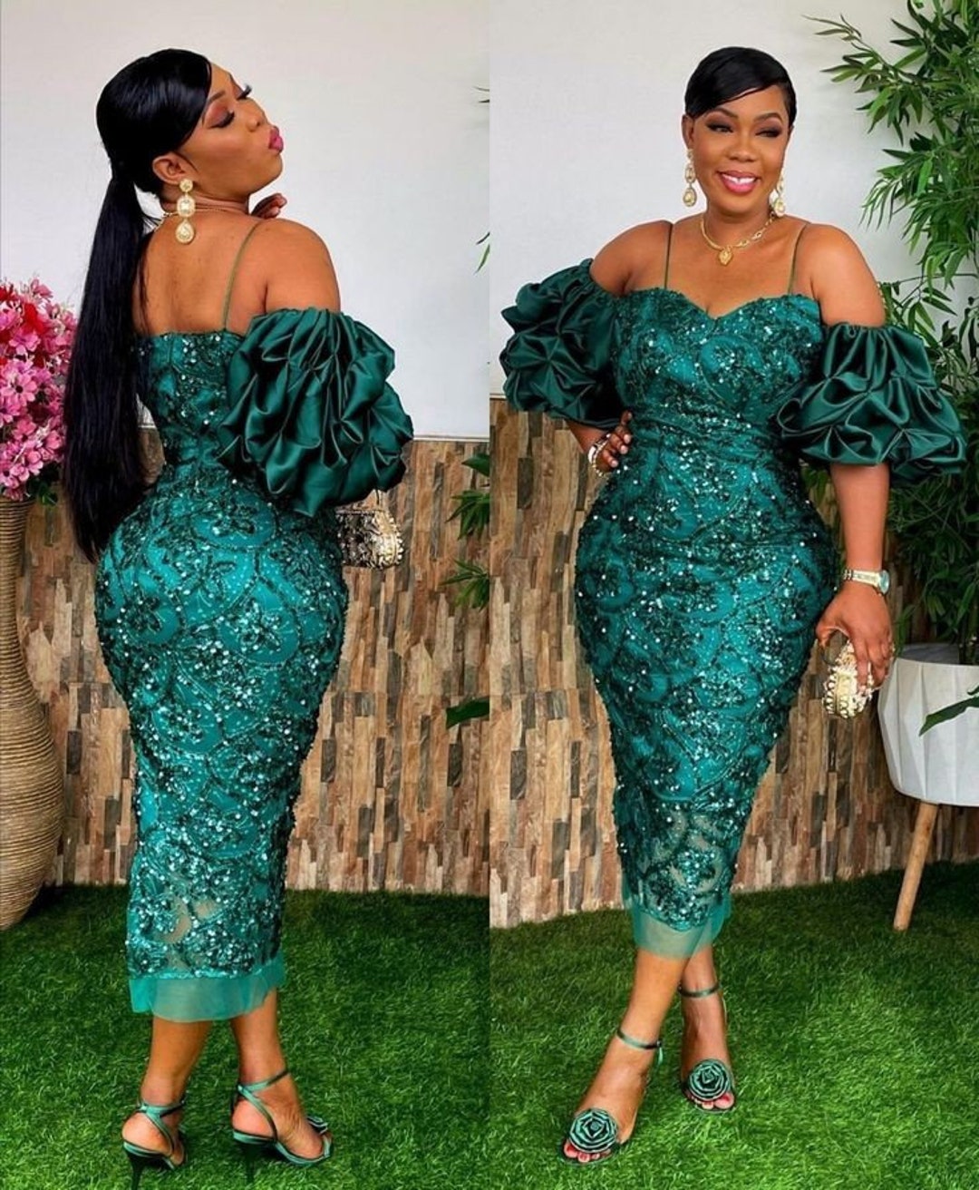 Green African Lace Dress/wedding Party Guest/nigerian Lace Styles/buy ...