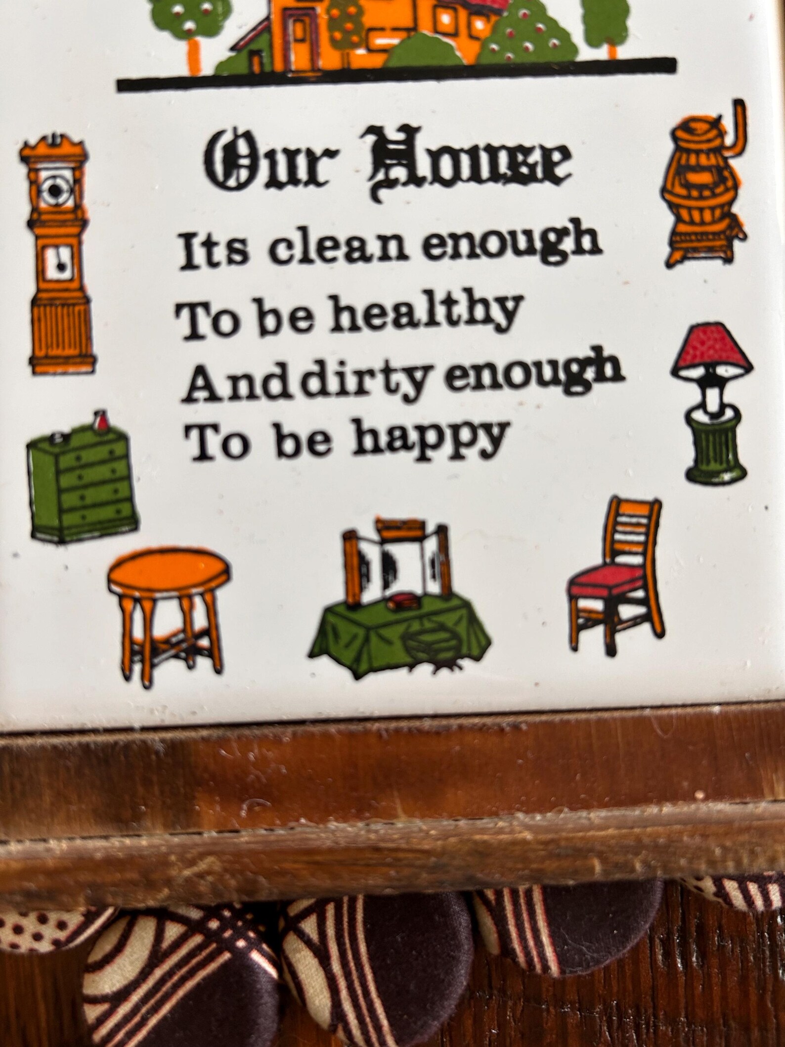 Vintage Trivet With Wood Frame - Etsy