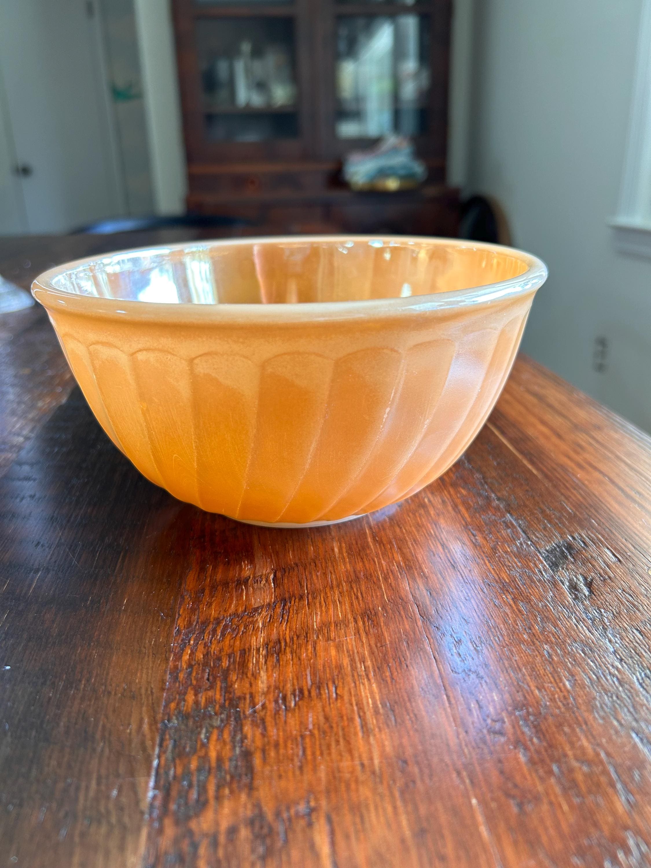 Fire King Peach Luster Bowl 7 Inch - Etsy