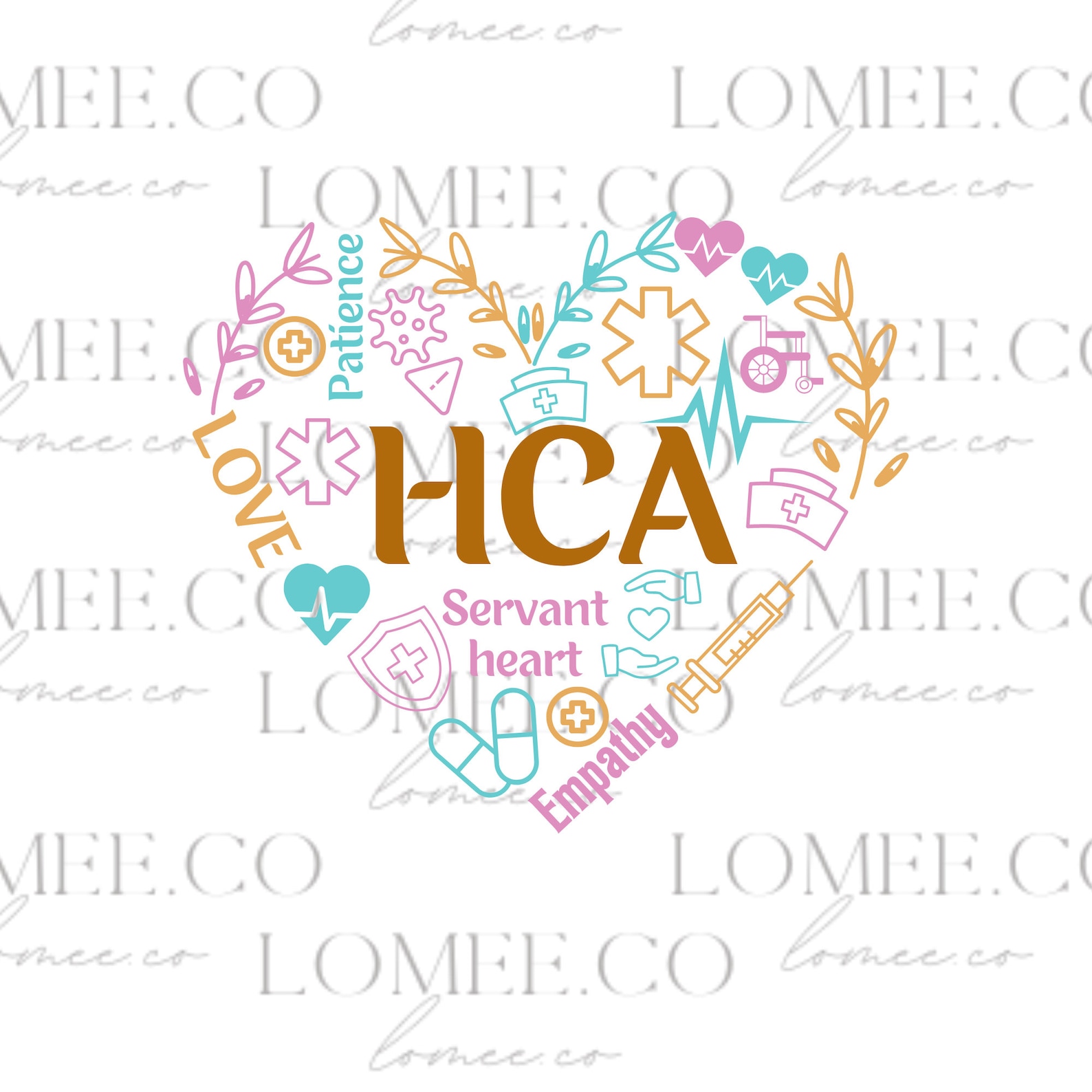 Nurse Heart Png, Hca Svg/png, Heart Svg, Health Care Aide Heart Svg, Rn Heart Svg, Medical ...