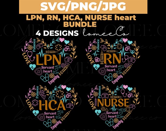 Nurse Heart Png, Hca Svg/png, Heart Svg, Health Care Aide Heart Svg, Rn ...