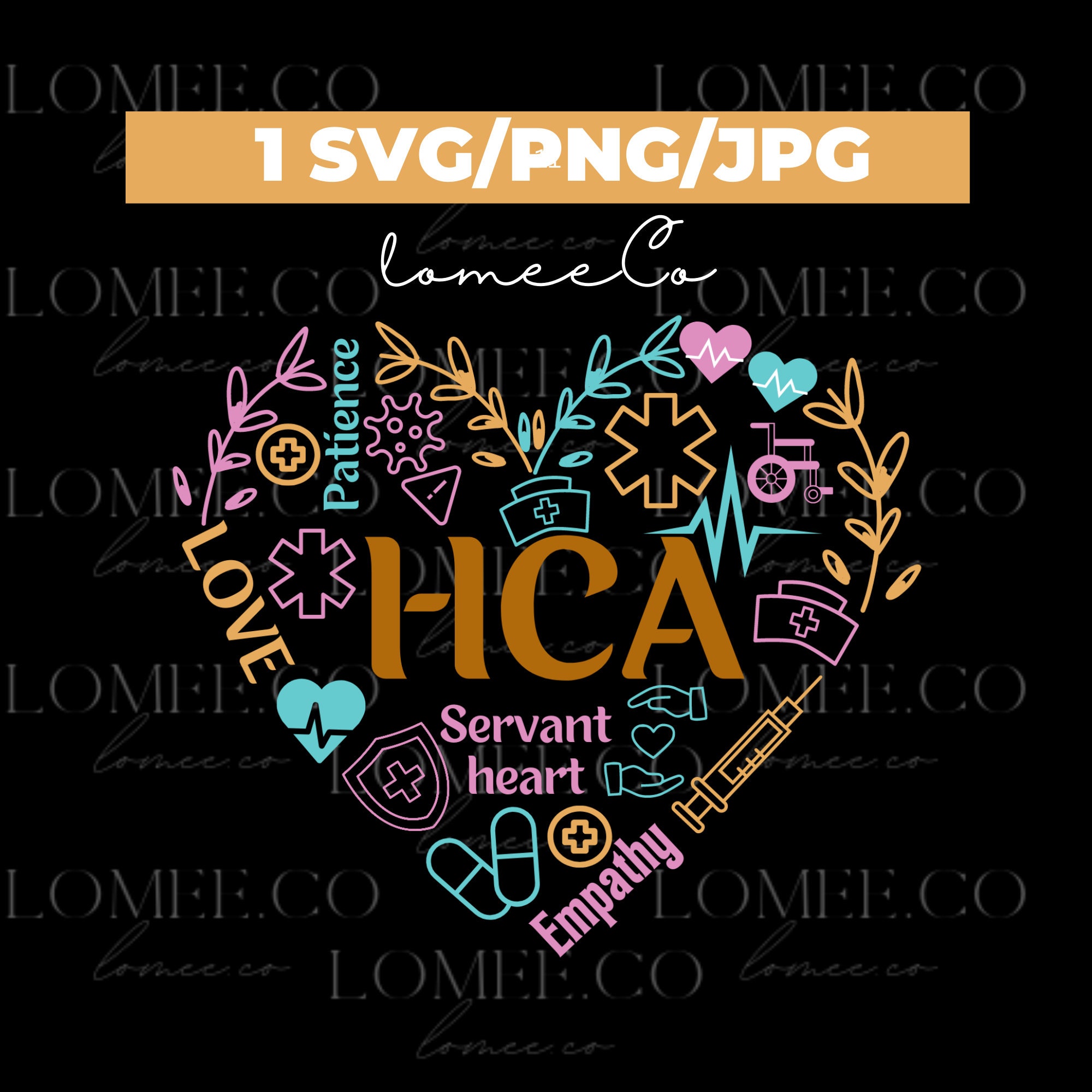 Nurse Heart Png, Hca Svg/png, Heart Svg, Health Care Aide Heart Svg, Rn ...