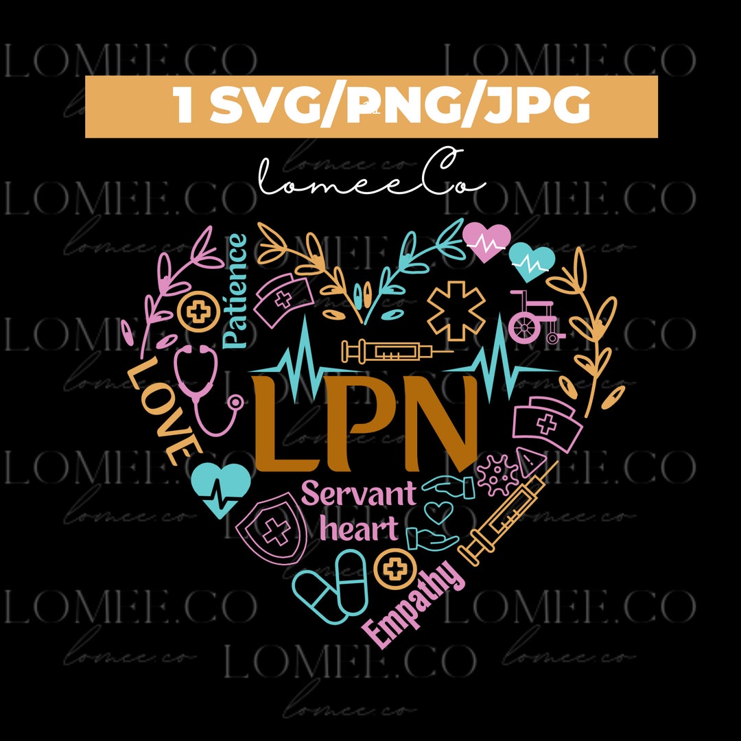 Nurse Heart Png, Nurse Svg/png, Heart Svg, Lpn Heart Svg, Rn Heart Svg ...