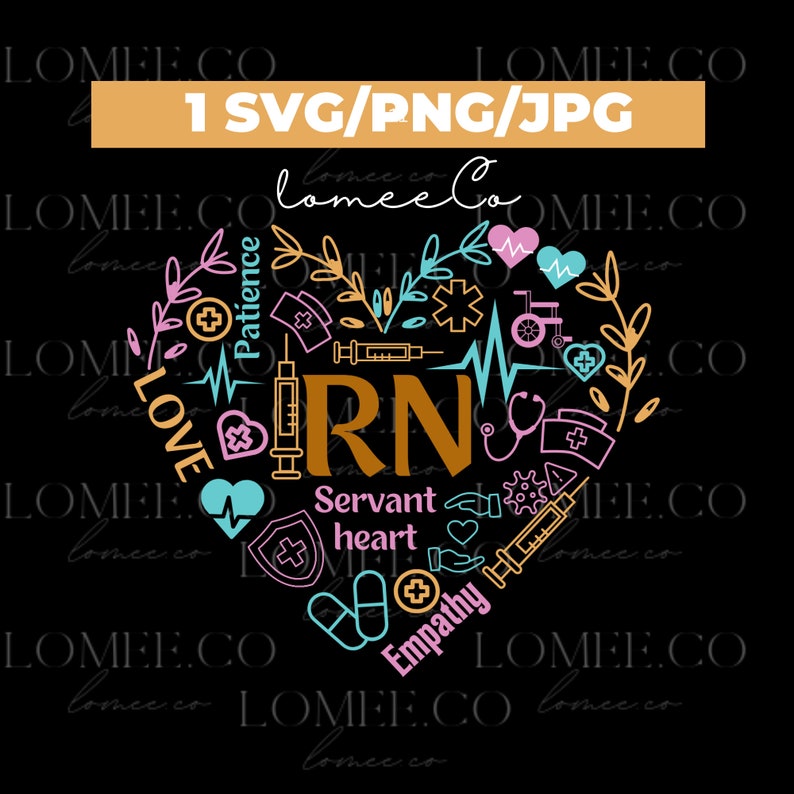 Nurse Heart Png, Hca Svg/png, Heart Svg, Rn Heart Svg, Rn Heart Svg ...