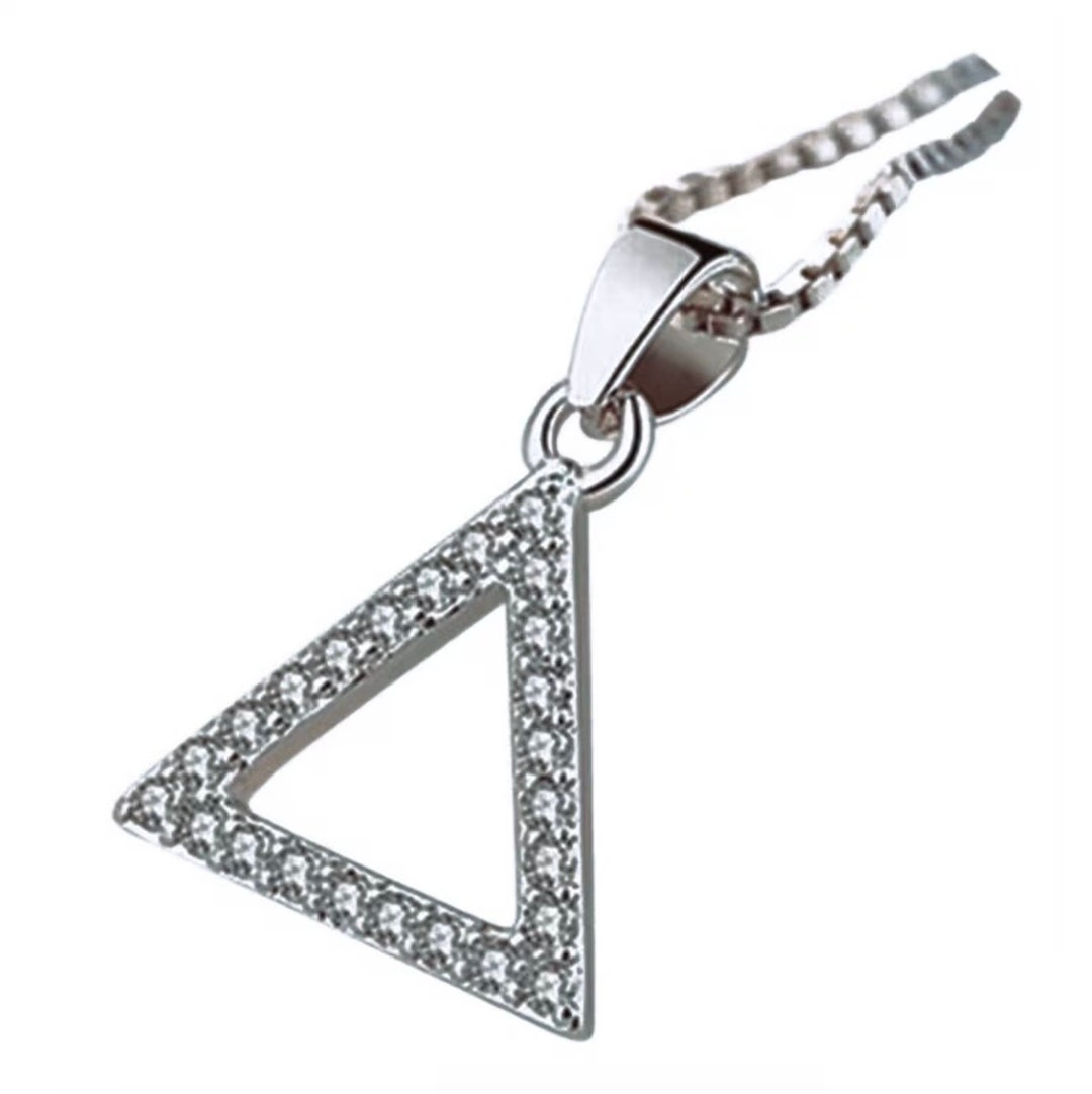 Silver Paved Pyramid | 18" Pendant | Delta Sigma Theta | DST | Sorority ...