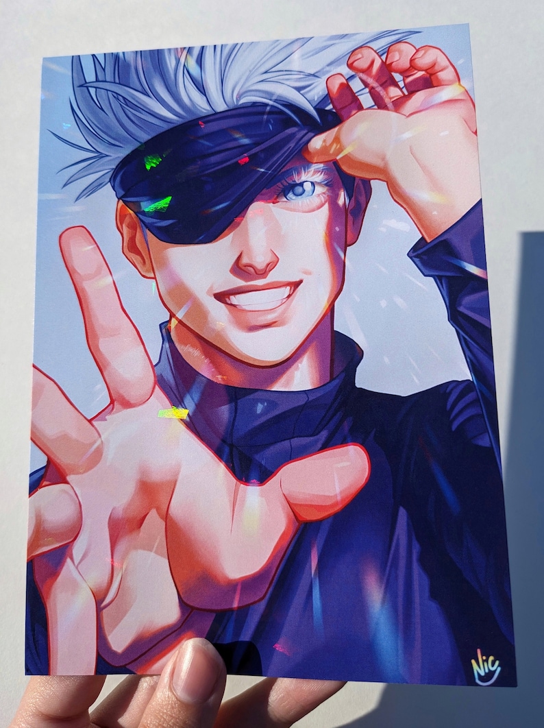 Six Eyes JJK 5x7 Holographic Mini Print - Etsy