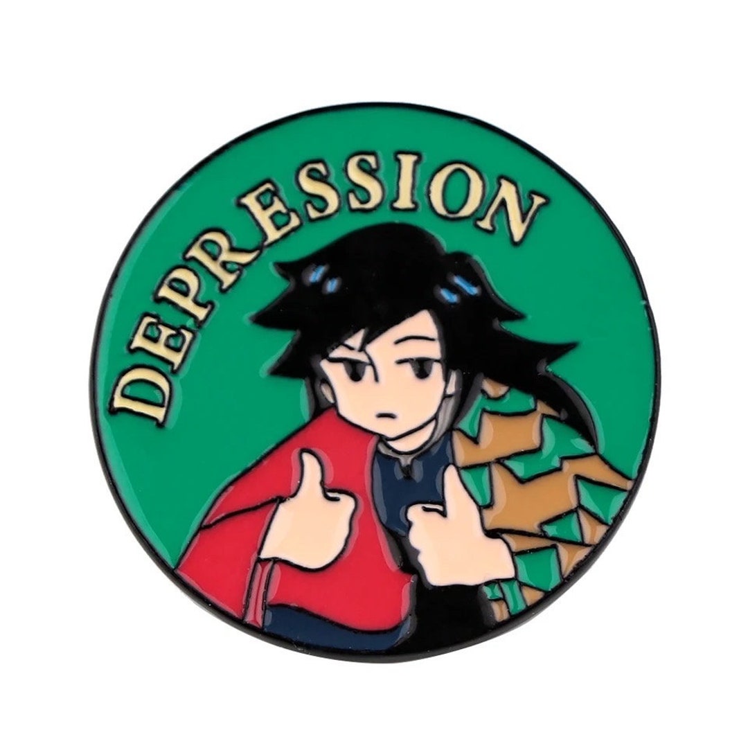 Anime DS Depression Enamel/lapel Badge Pin, Anime-inspired Depression ...