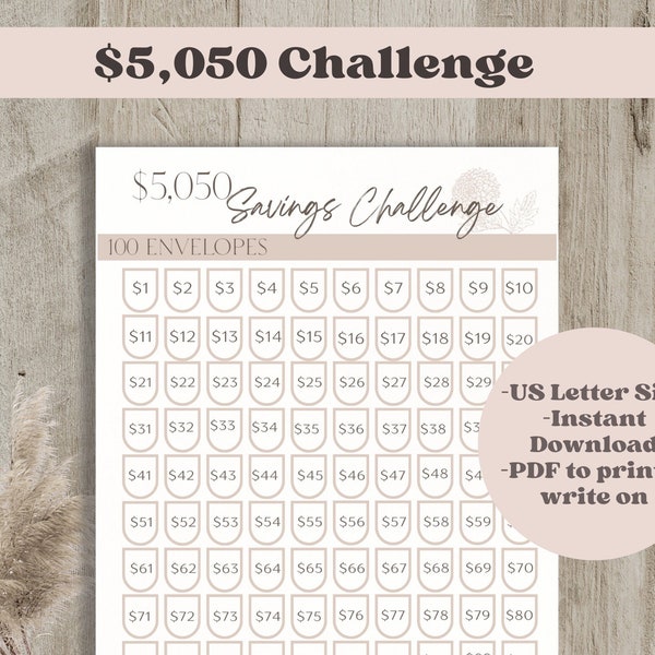 50000 Savings Challenge - Etsy