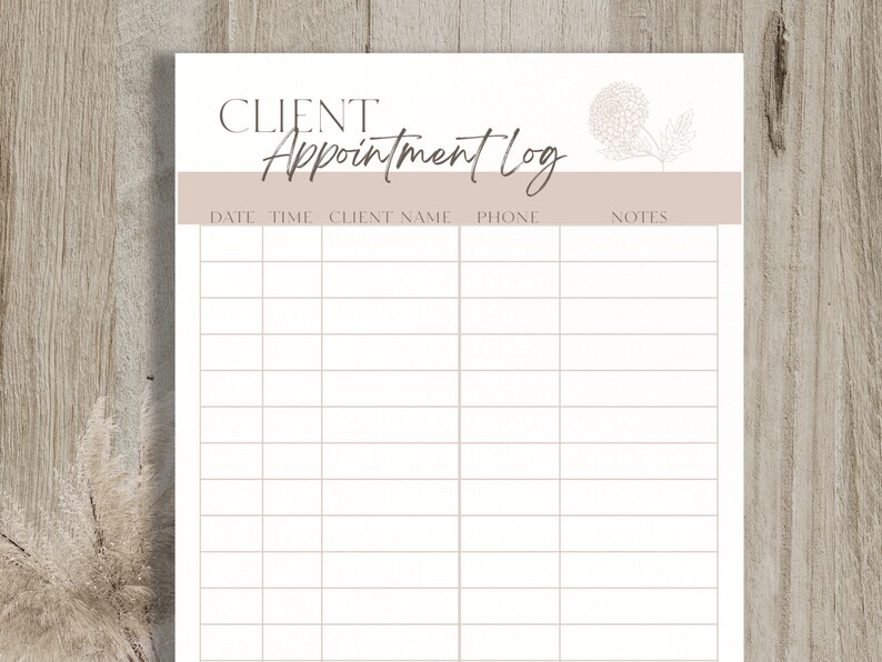 Client Appointment Log, Client Info Schedule Tracker, Planner for ...
