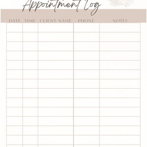 Client Appointment Log, Client Info Schedule Tracker, Planner for ...