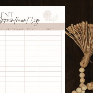 Client Appointment Log, Client Info Schedule Tracker, Planner for ...