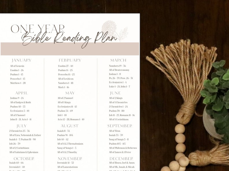 Bible One Year Reading Plan, Read the Whole Bible in a Year, 365 Days ...