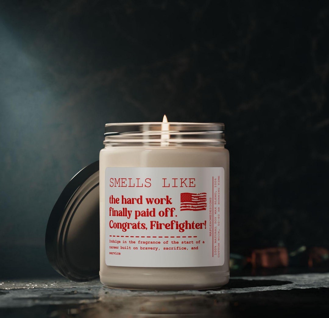 Firefighter Graduation Gift Candle Fire Academy Training Grad New ...