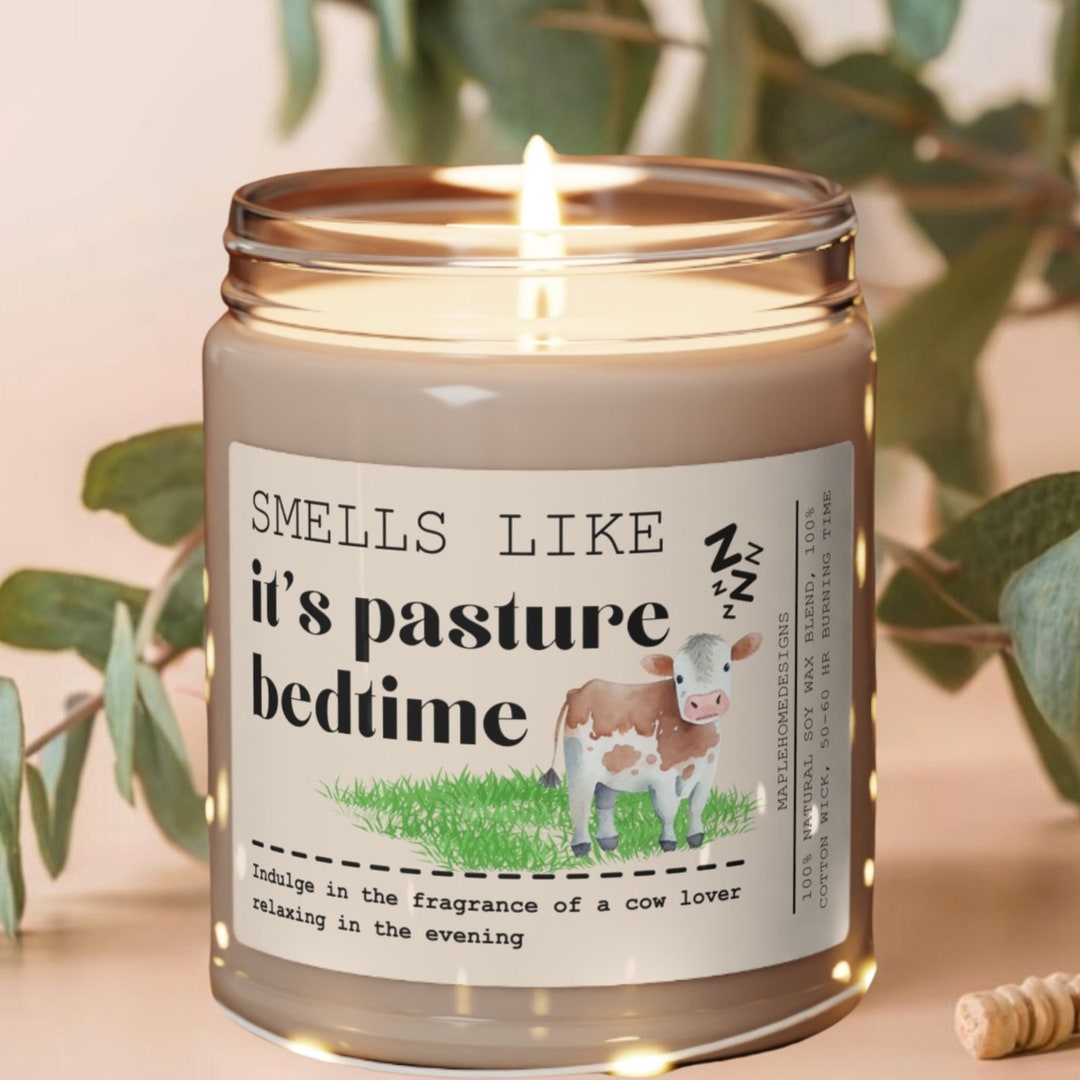 It's Pasture Bedtime Cow Candle, Country Western Farm Shetland Cow ...